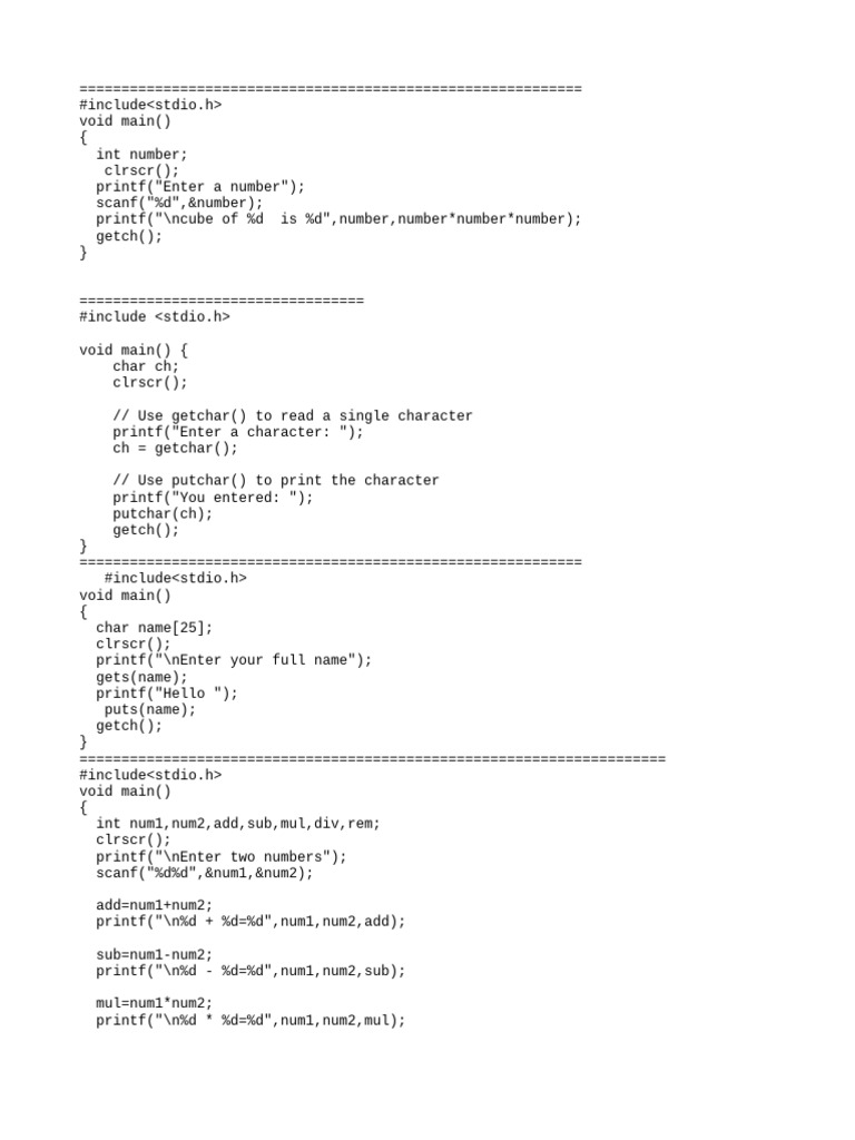Student Practical C programs | PDF | Software | C++