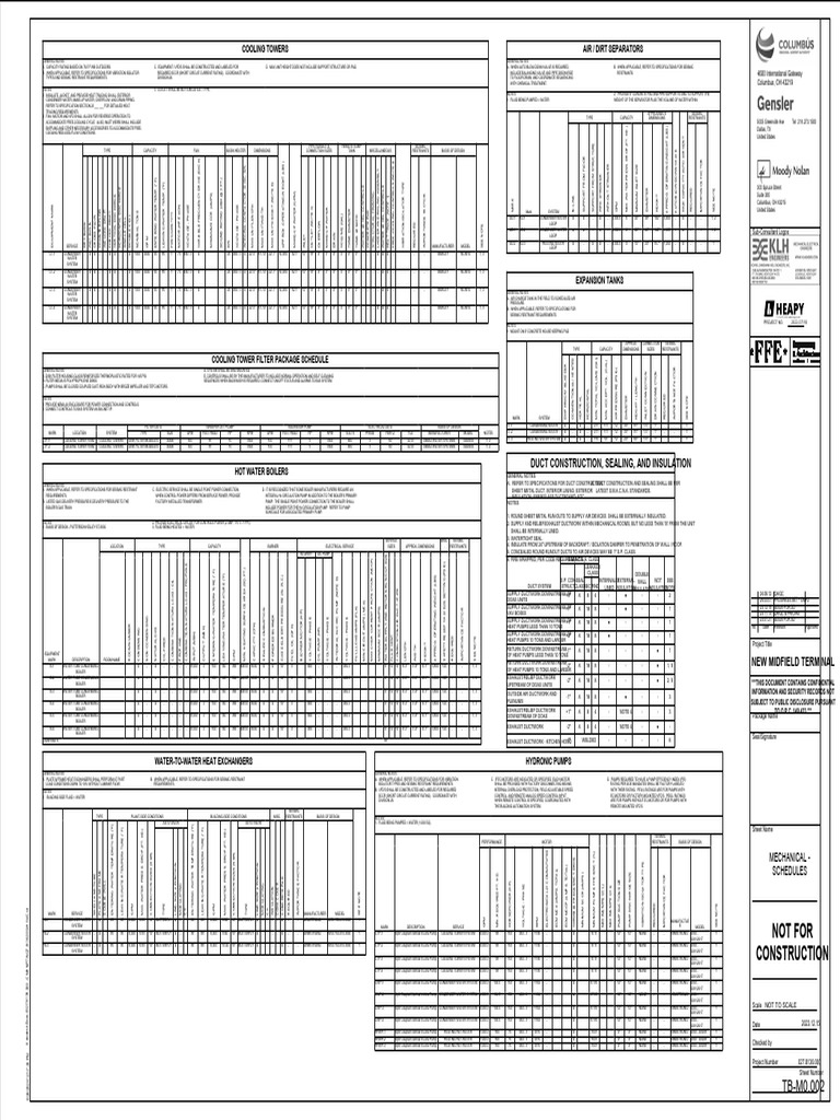 TB-M0.002 - MECHANICAL - SCHEDULES | PDF | Heat Exchanger | Pipe (Fluid ...