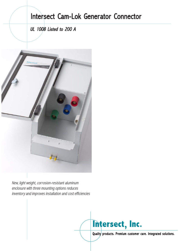 Cam-Lok Generator Connector Overview | PDF | Electrical Connector ...