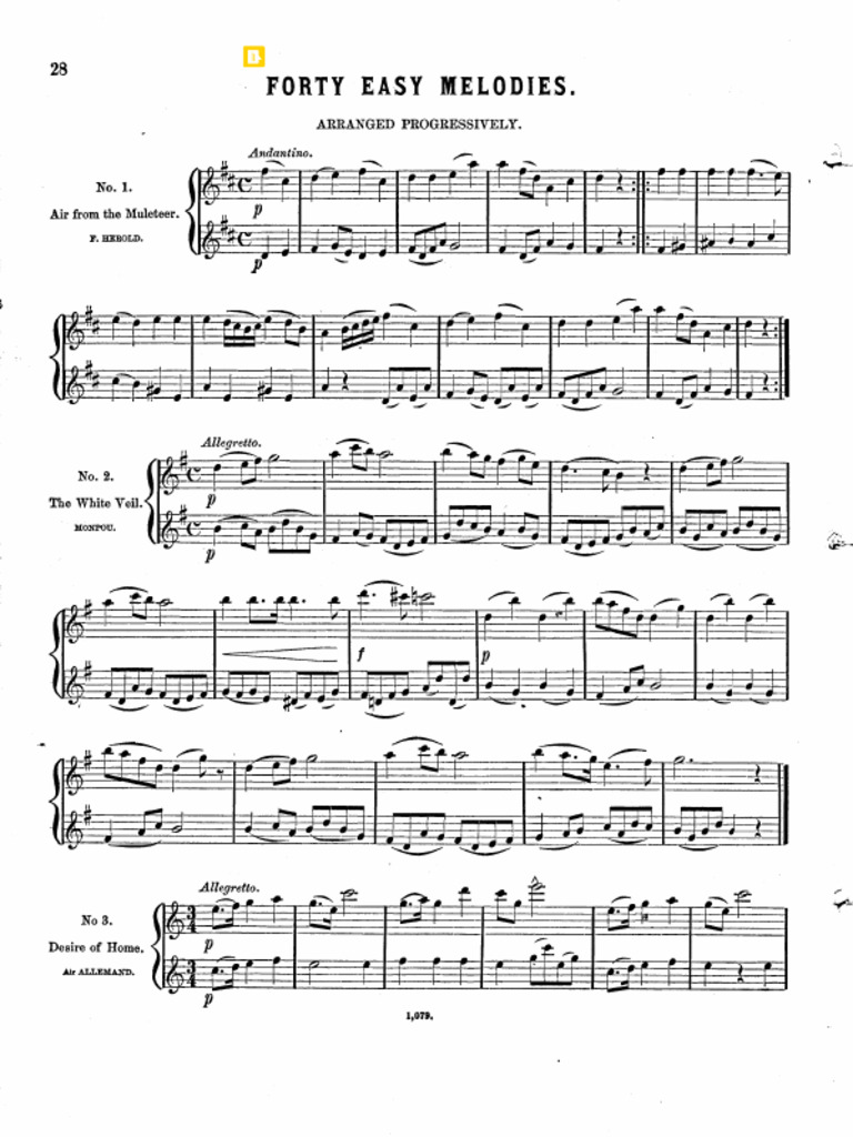 Devienne, 40 Duo Easy Melodies | PDF