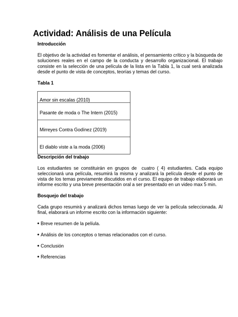 Actividad Analisis de Una Pelicula | PDF | Arte | Ciencia y matemática