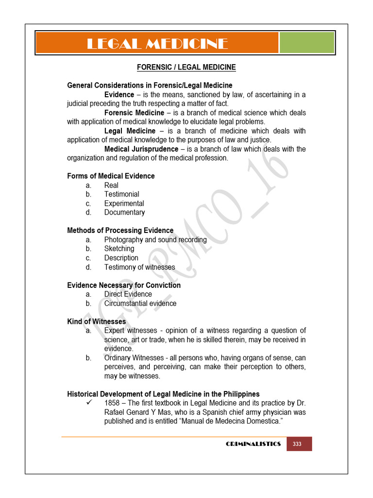 Legal Med 1 | PDF | Coroner | Abortion