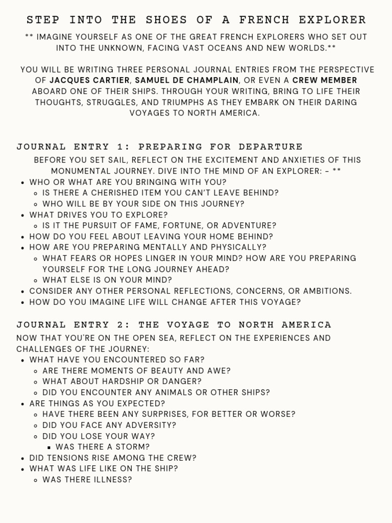 Nouvelle-France Journal Entries | PDF