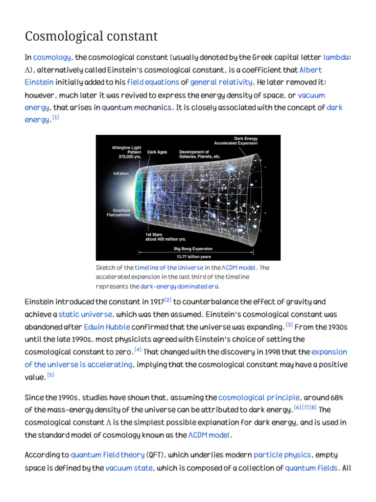 Cosmological constant | PDF | Dark Energy | Physical Cosmology