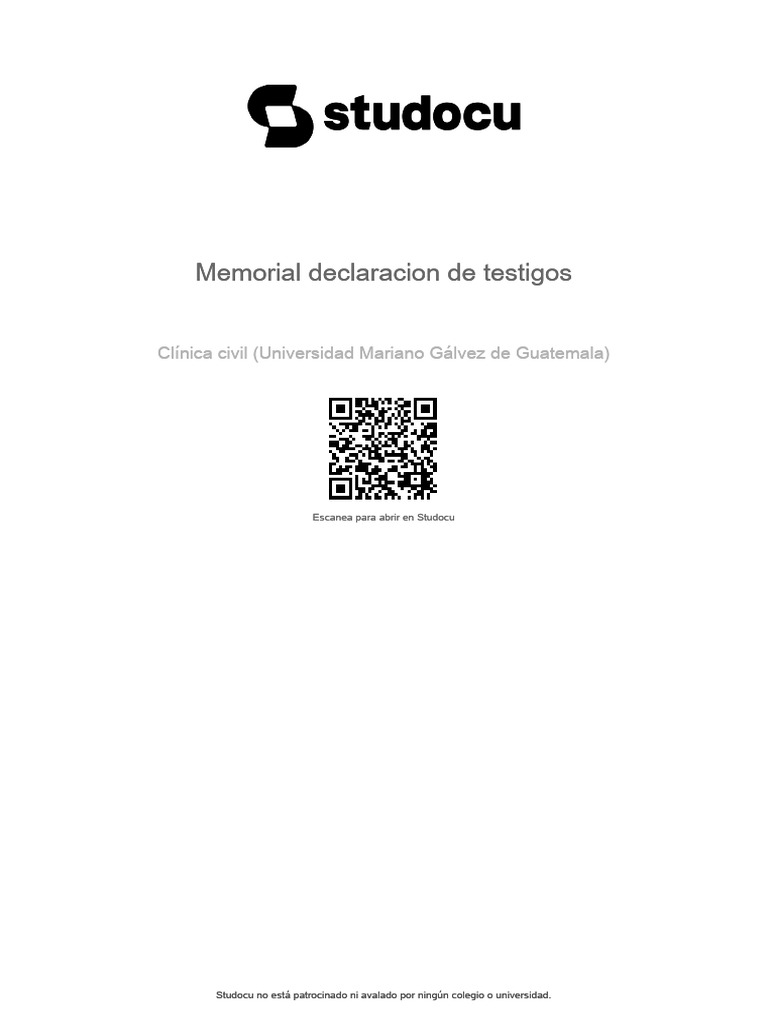 Memorial Declaracion de Testigos | PDF | Testigo | Separación de poderes