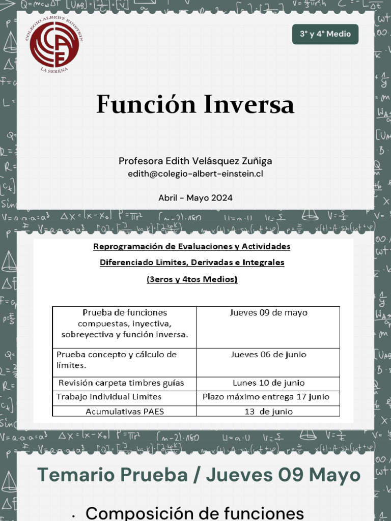Clase 10 Función Inversa | PDF | Función (Matemáticas) | Objetos matemáticos