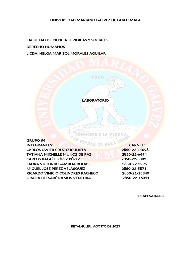 Laboratorio D.D.H.H. Grupo 4 | PDF | Naciones Unidas | Relaciones ...