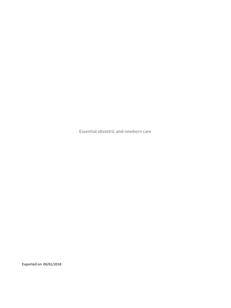 2-Essential Obstetric and Newborn Care MSF | PDF | Childbirth | Miscarriage