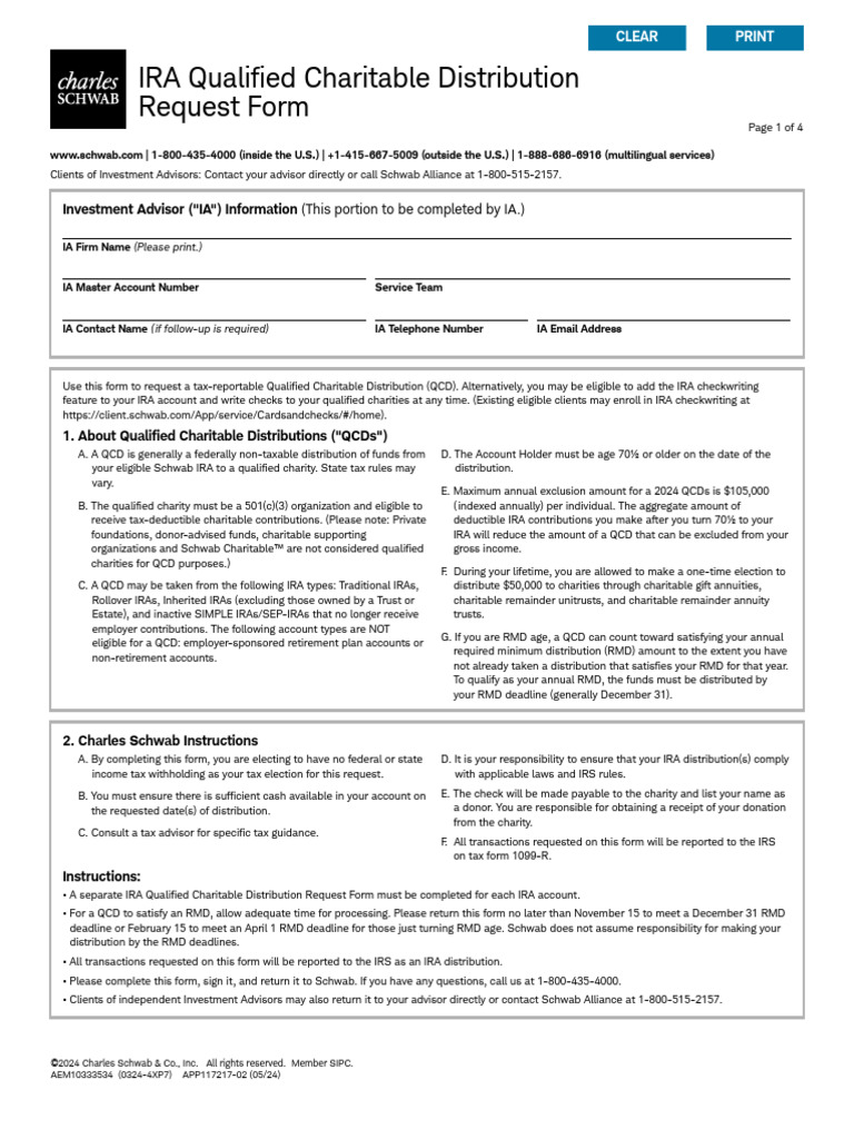 APP117217-02 IRA Qualified Charitable Distribution Request Form | PDF ...