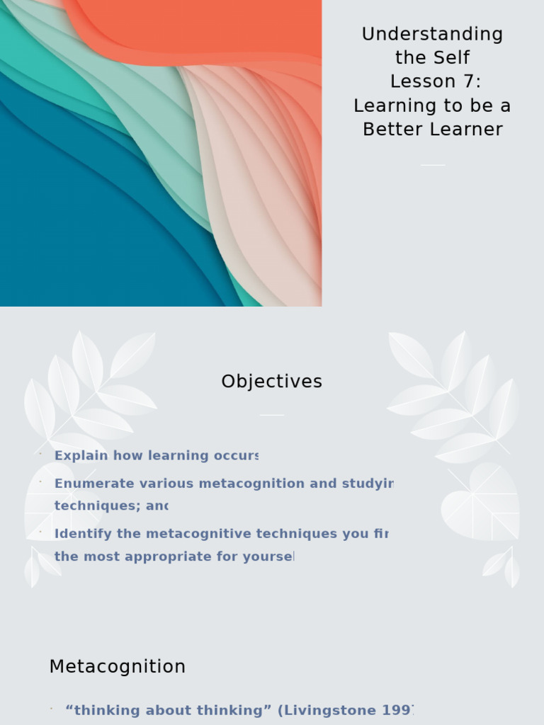 Mastering Metacognition for Learners | PDF