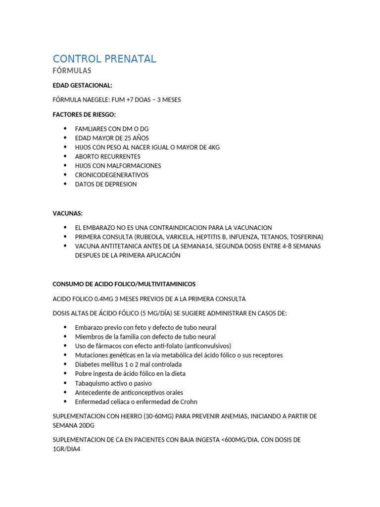 Guía Completa de Control Prenatal | PDF | El embarazo | Ciencias de la ...