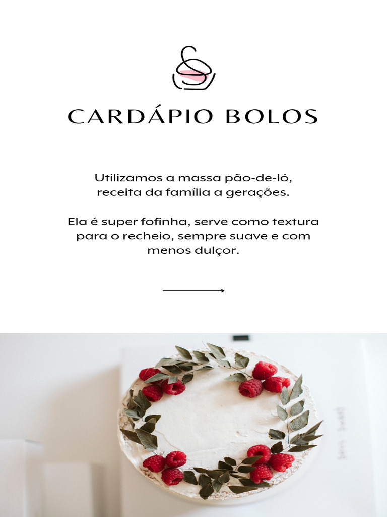 Cardápio Bolos | PDF | Chocolate | Alimentos