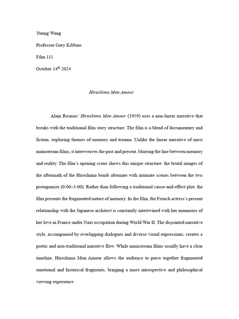 Film111 WA5 Yuting Wang | PDF