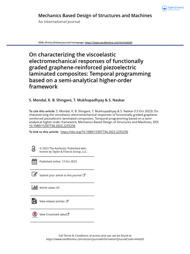 On Characterizing The Viscoelastic Electromechanical Responses of Functionally Graded Graphene ...
