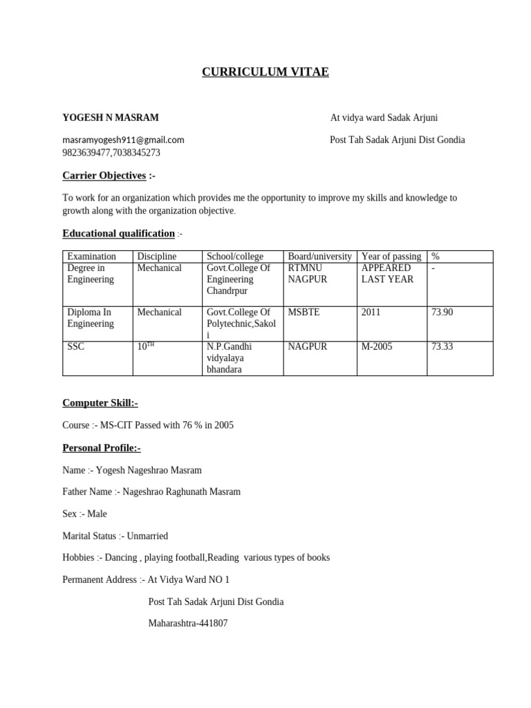 My Simple Resume | PDF