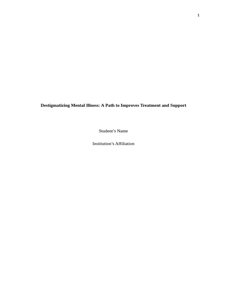 Destigmatization in Mental Health | PDF | Social Stigma | Mental Health