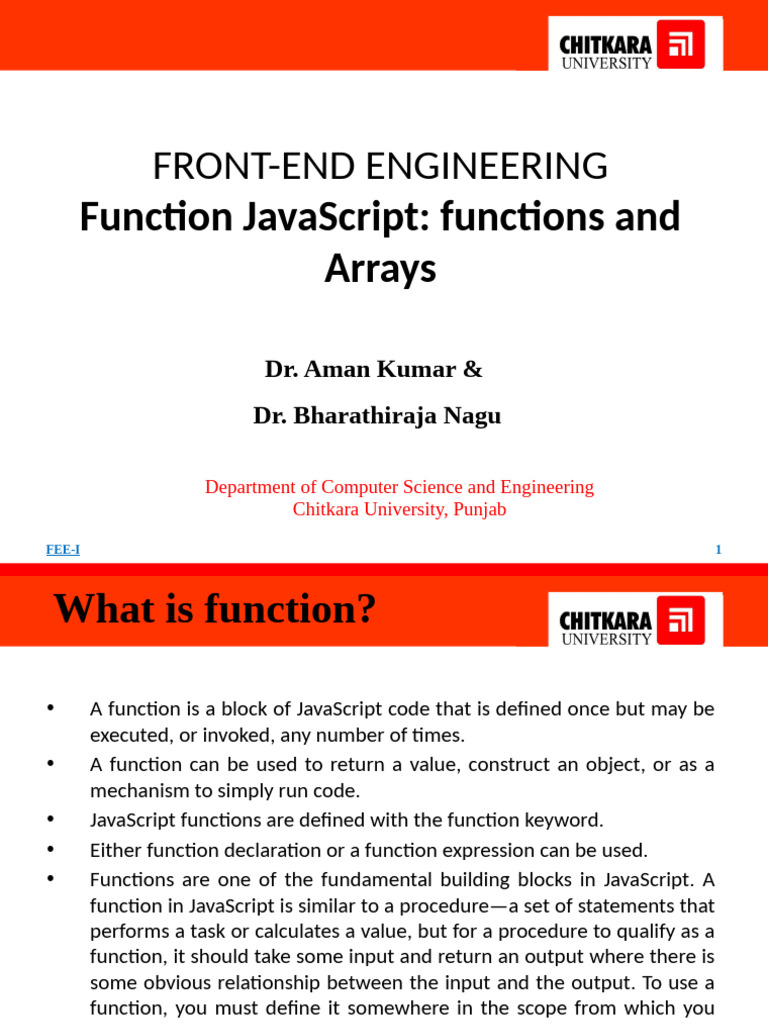 51-54 - Javascript Functions and Arrays | PDF | Parameter (Computer Programming) | Scope ...