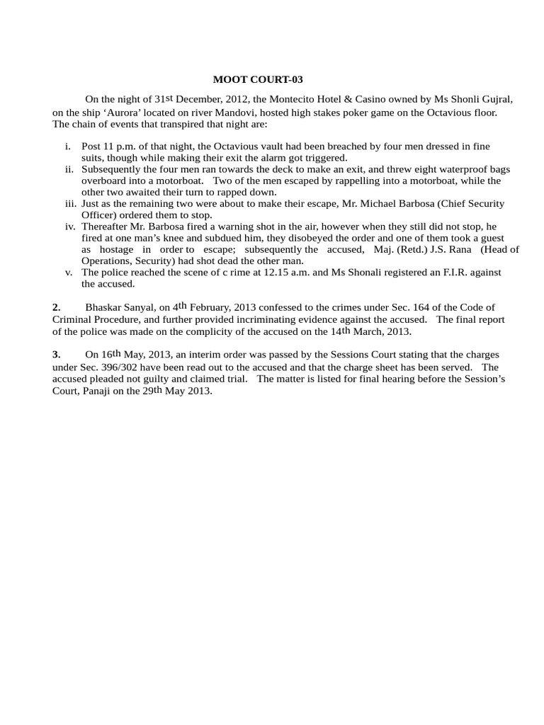 Set C Moot Court | PDF | Confession (Law) | Circumstantial Evidence