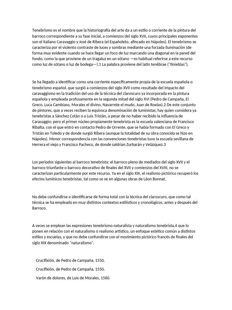 Tenebrismo | PDF | Arte barroco | Arte occidental