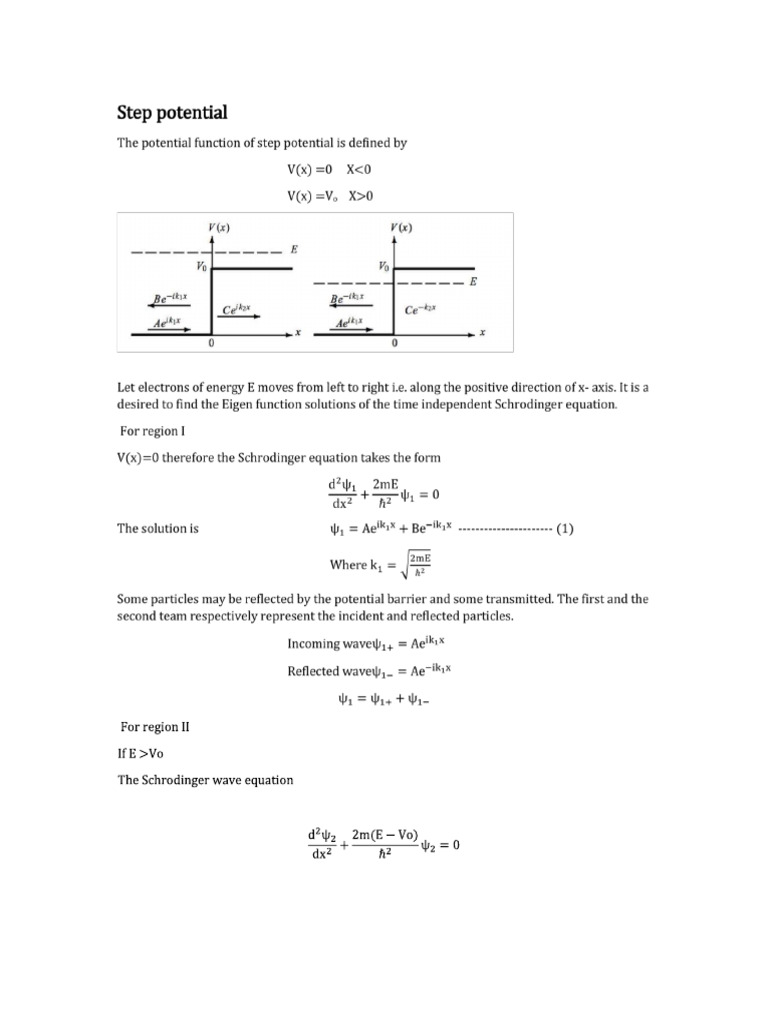 Step Potential | PDF