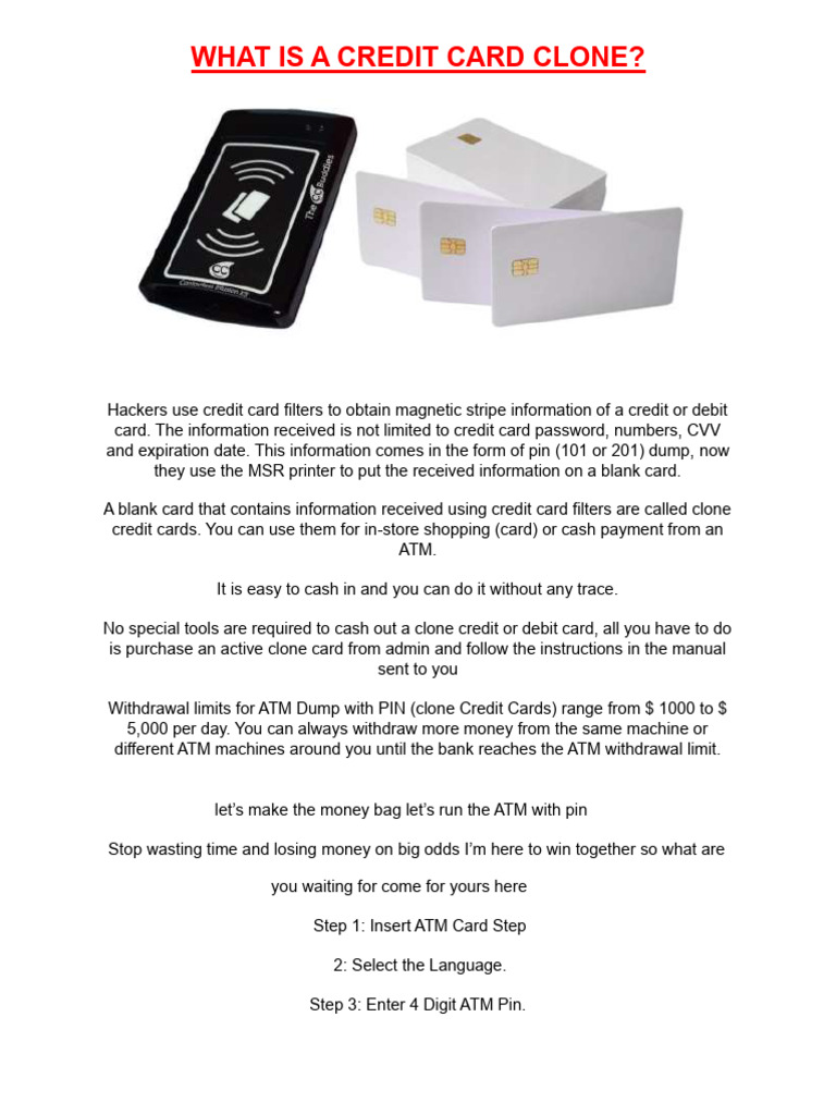 WHAT IS A CREDIT CARD CLONE | PDF