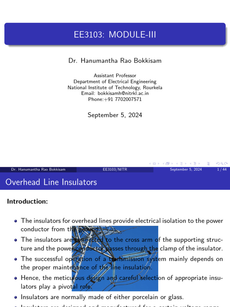 EE3103-MODULE-III | PDF | Insulator (Electricity) | Electrical Breakdown