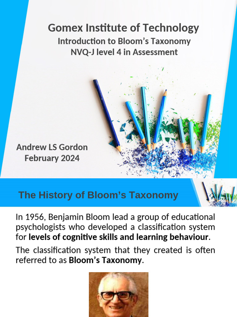 Introduction To Bloom's Taxonomy 10.02.2024 | PDF | Cognition ...