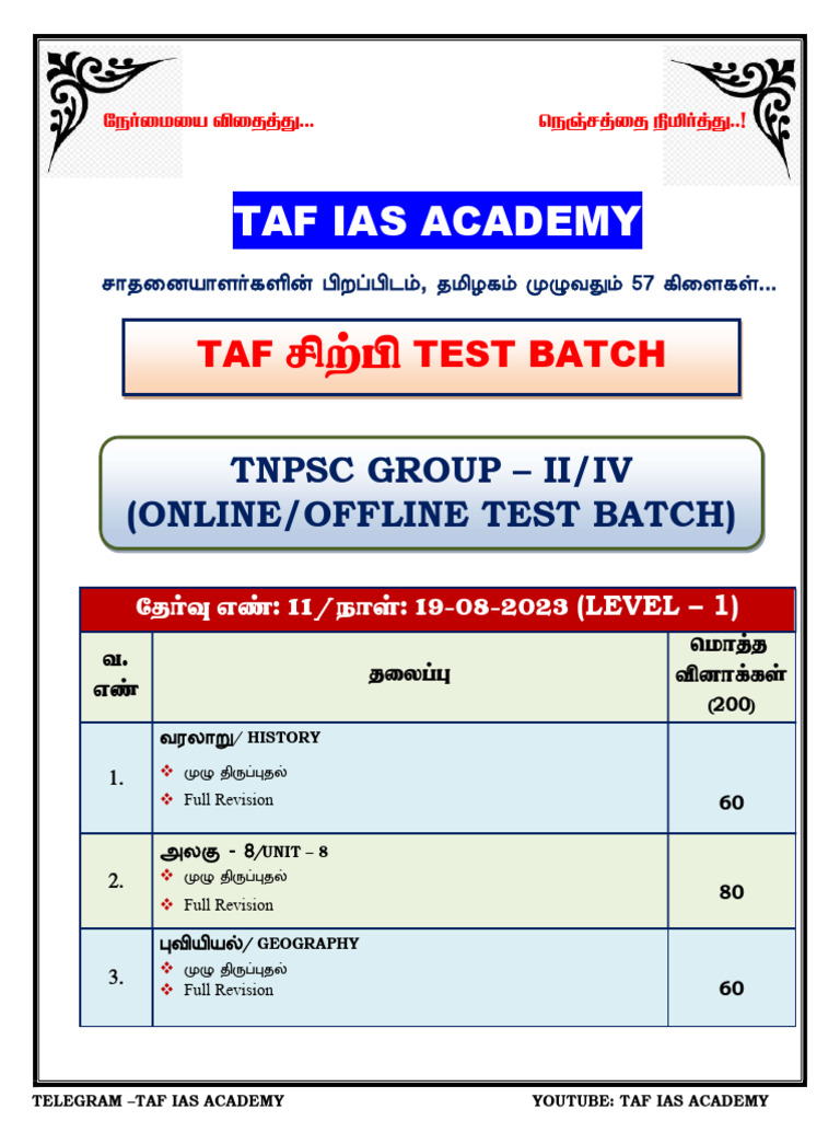 TNPSC Questions Test 11 | PDF