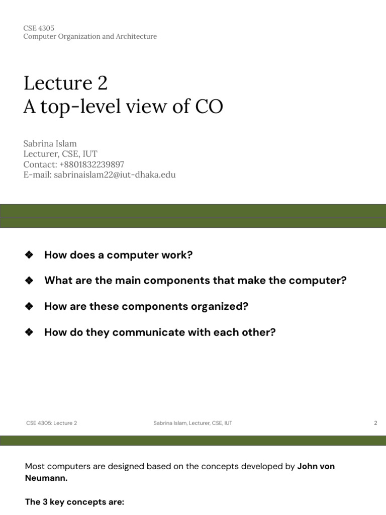 COA Lecture 2 | PDF | Central Processing Unit | Input/Output