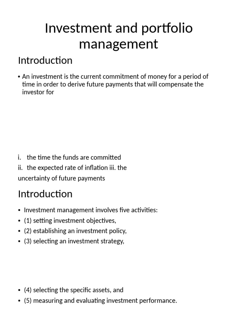 BF401 Investment and Portfolio Management | PDF | Capital Asset Pricing ...