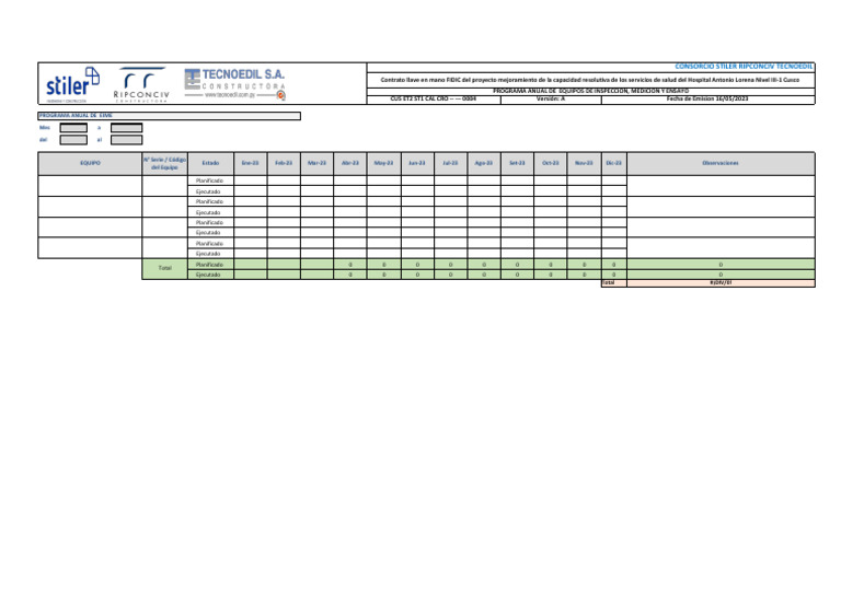 Anexo 05 CUS ET2 ST1 CAL CRO -- --- 0004_Formato-PA Calibraciones EIME | PDF
