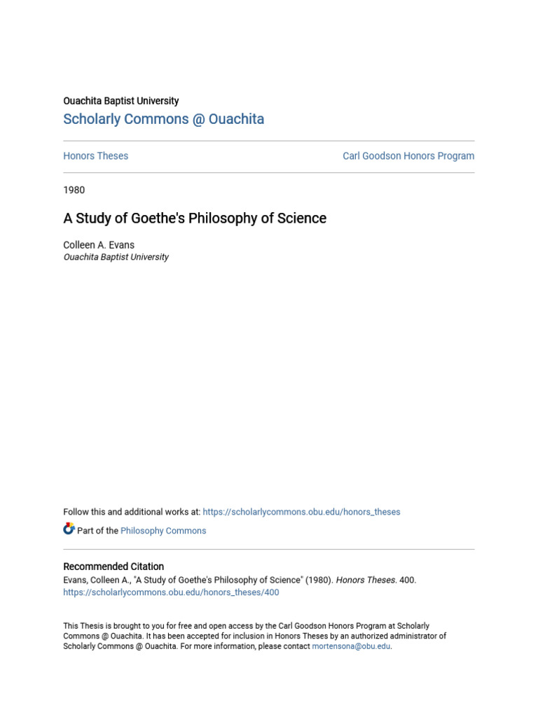 A Study of Goethes Philosophy of Science | PDF | Light | Johann ...
