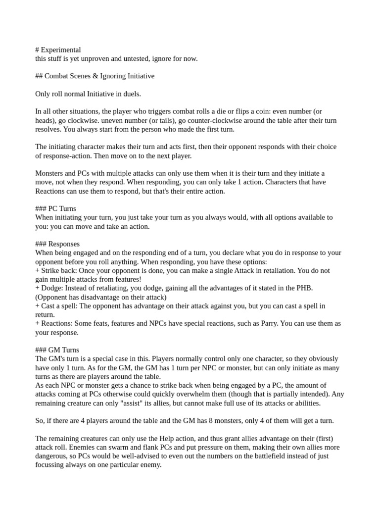 Alternate Battle System Stuff | PDF | Role Playing Games