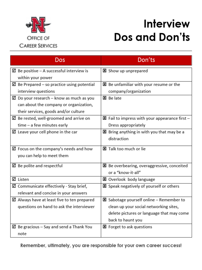 Interview-Dos-and-Donts | PDF