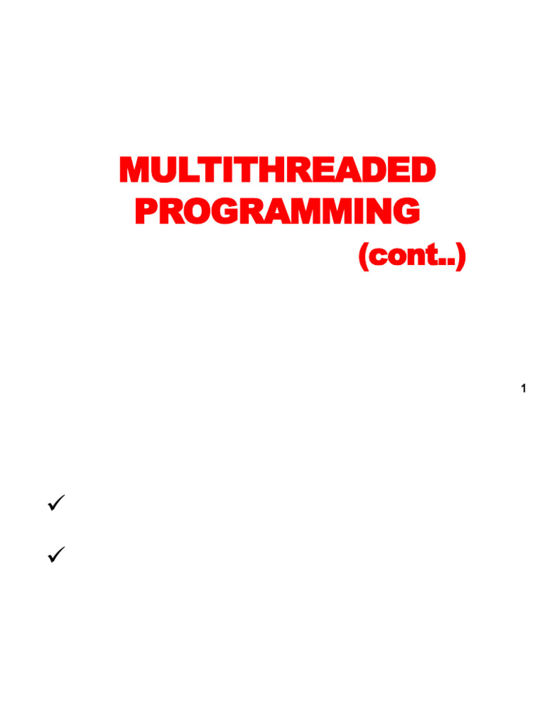 4-Multithreaded Programming-05Sep24 | PDF | Thread (Computing) | Synchronization