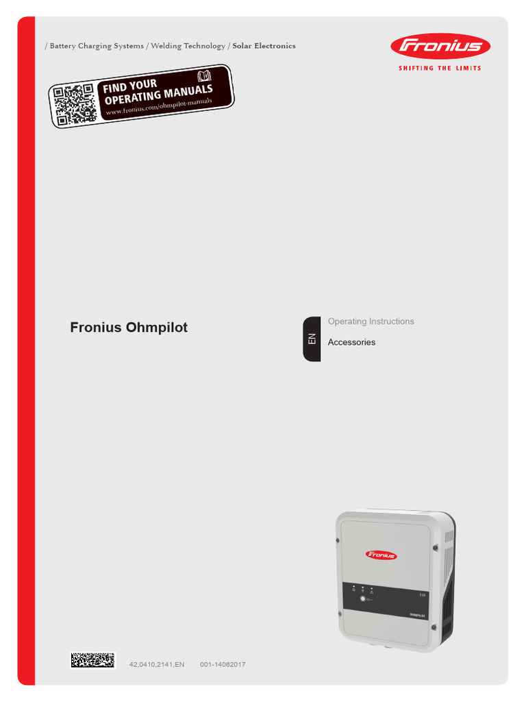 Complemento - FRONIUS OhmPilot Gestion de Calor MANUAL | PDF | Thermostat | Electrical ...