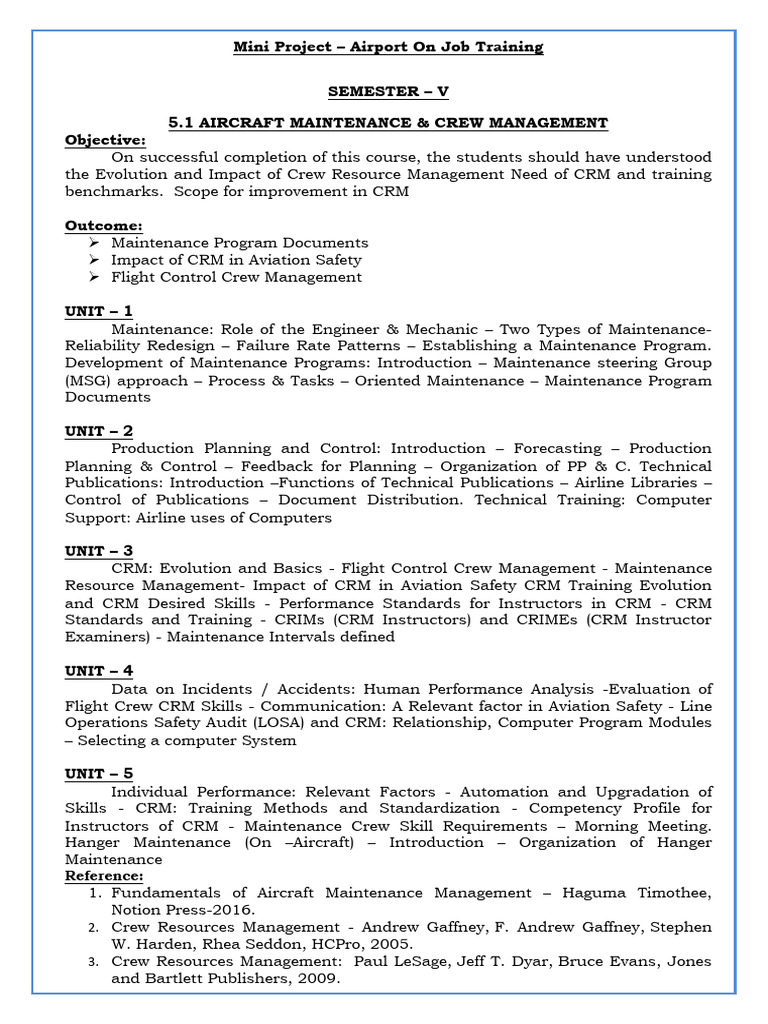 Aircraft maintenance & crew management | PDF | Aviation Safety | Aviation