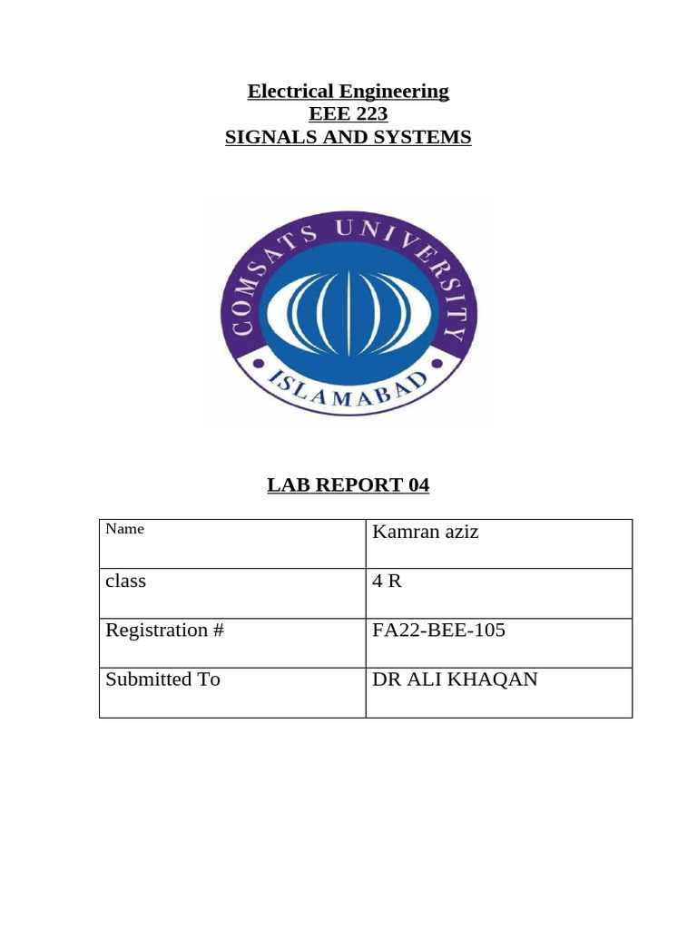 Kamran Signal Lab | PDF | Computer Engineering | Electronics