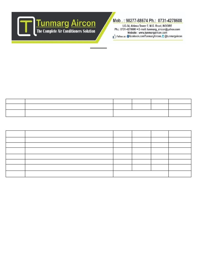 Air Conditioning Quotation for Vyom Design | PDF | Materials | Building Engineering