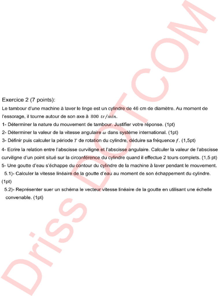Devoir 1 Semestre 1 Bac Pysique Chimie '' Driss DOTCOM '' | PDF