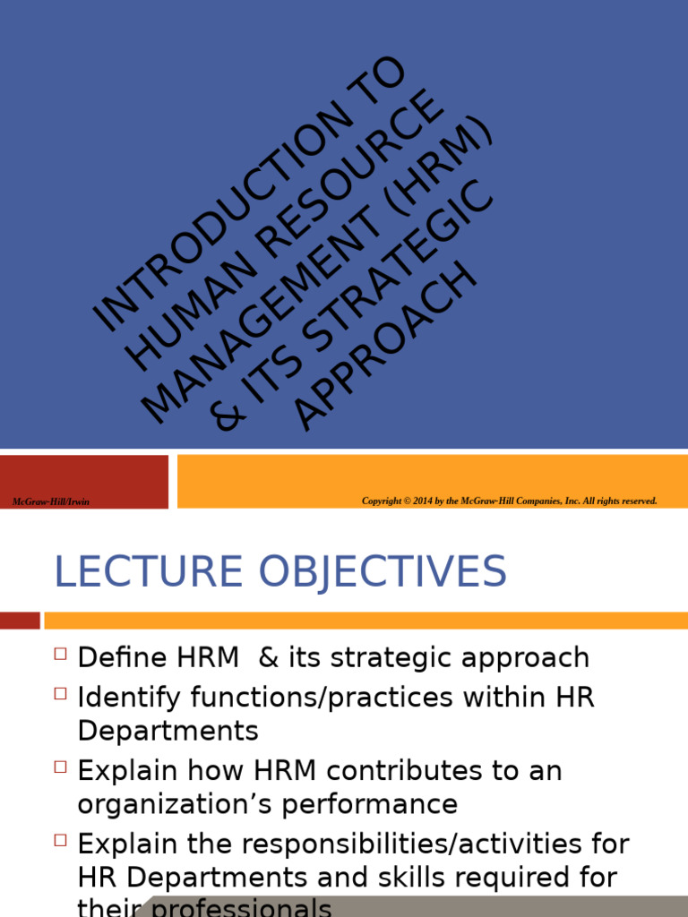MGMT 3017 Lecture 2 Strategic HR | PDF | Human Resource Management | Employment