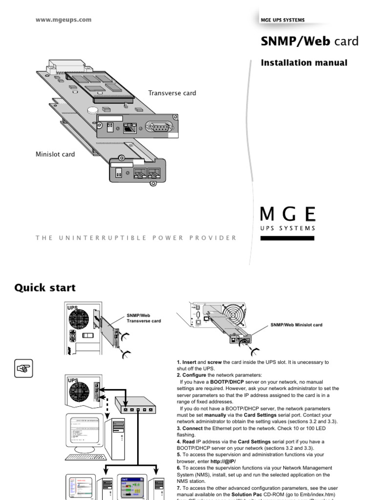 SNMP/Web Card Installation Guide | PDF | Electromagnetic Compatibility ...