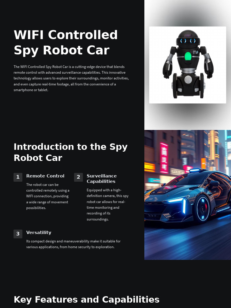 WIFI Controlled Spy Robot Car | PDF | Surveillance | Wi Fi