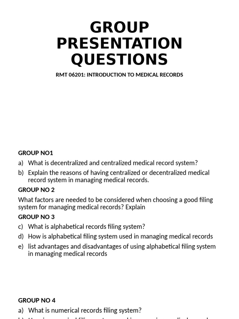Group Presentation Questions Draim | PDF