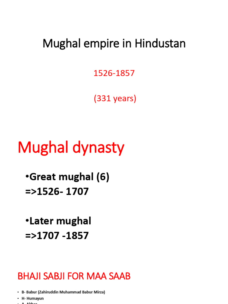 Mughal Empire in Hindustan | PDF