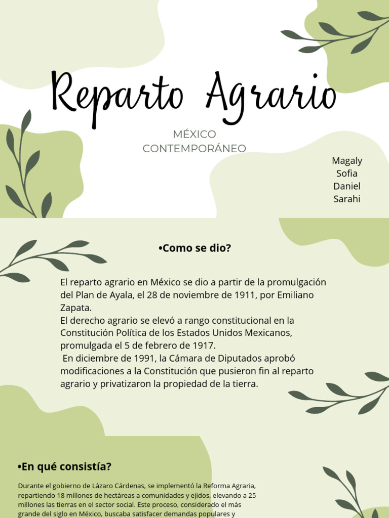 Reparto Agrario en México: Historia y Efectos | PDF | Reforma agraria ...