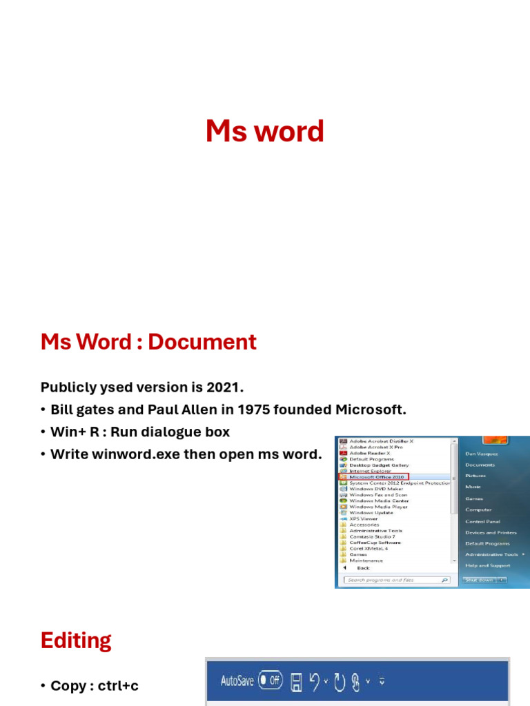 Ms Word | PDF