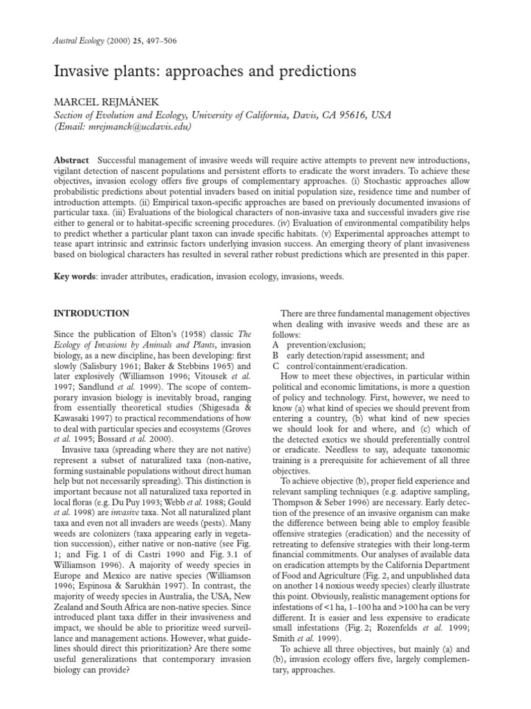 Invasive_plants_approaches_and_predictio | PDF | Invasive Species ...