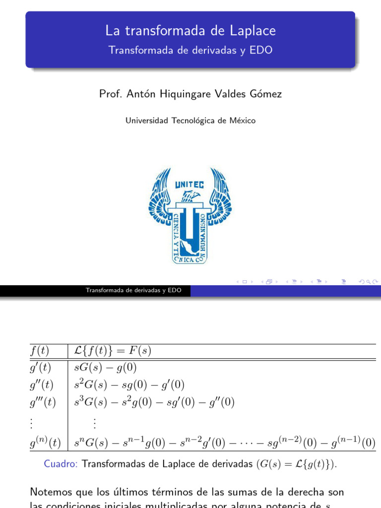 A55 - Transformada de Derivadas y EDO | PDF | Ecuaciones | Transformada ...