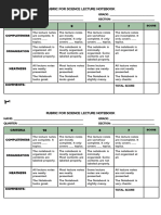 Rubrics For Notebook Checking | PDF | Writing